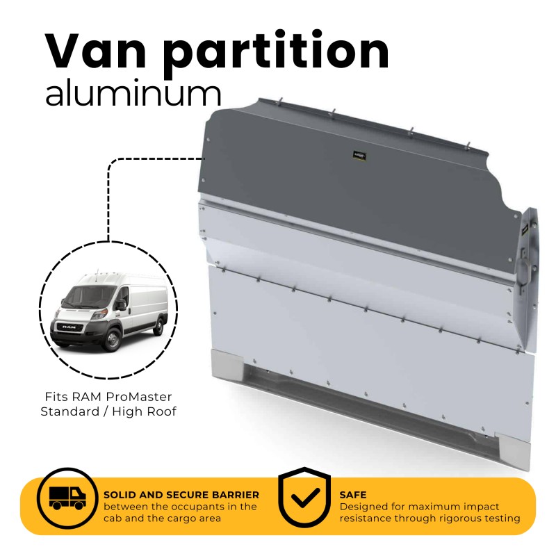 Contoured Cargo Van Partition, Solid, Ram ProMaster - 3010-RP ...