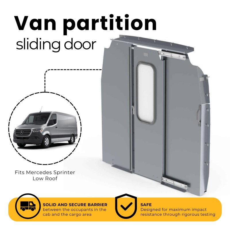 Mercedes Sprinter Sliding Door Cargo Van Partition, LR - GoAmericanTruck